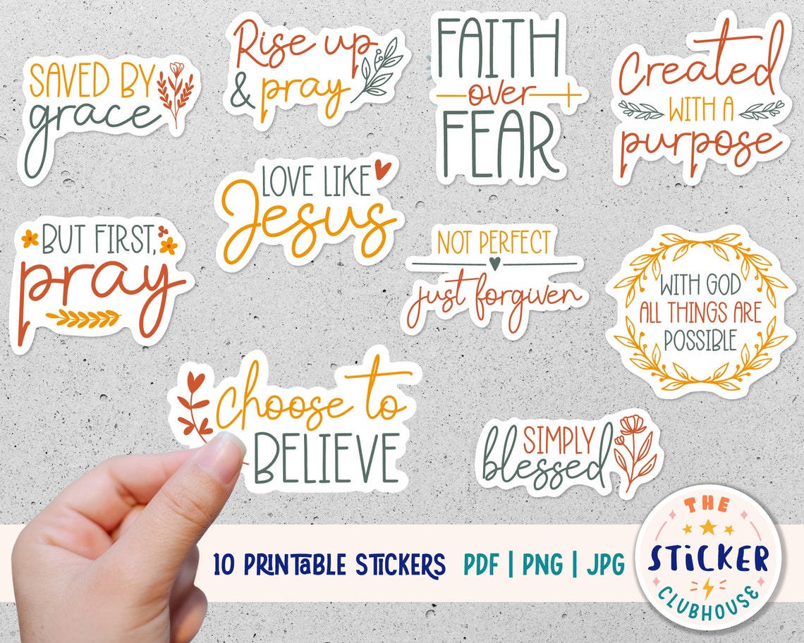 Religious Stickers Religious Sticker Bundle Bible Stickers - Etsy