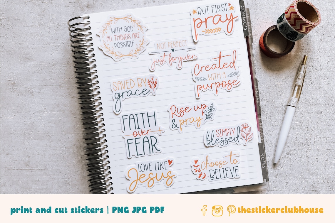 Religious Stickers Religious Sticker Bundle Bible Stickers - Etsy