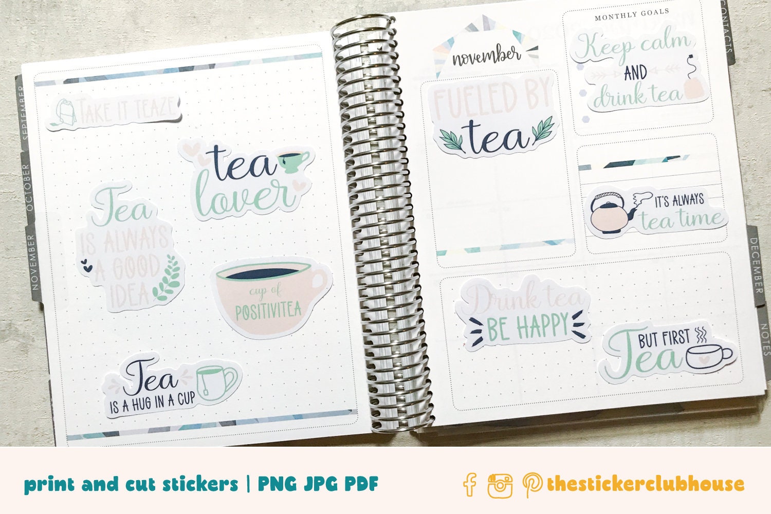 Tea Stickers | Printable Stickers | Tea Sticker Bundle | Tea Lovers ...