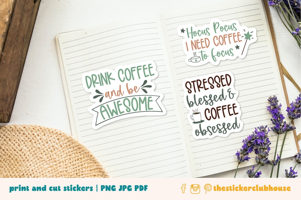 Printable Coffee Stickers | Coffee Sticker Bundle | Coffee Sticker Pack ...