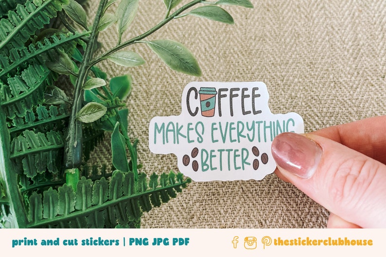 Printable Coffee Stickers Coffee Sticker Bundle Coffee - Etsy