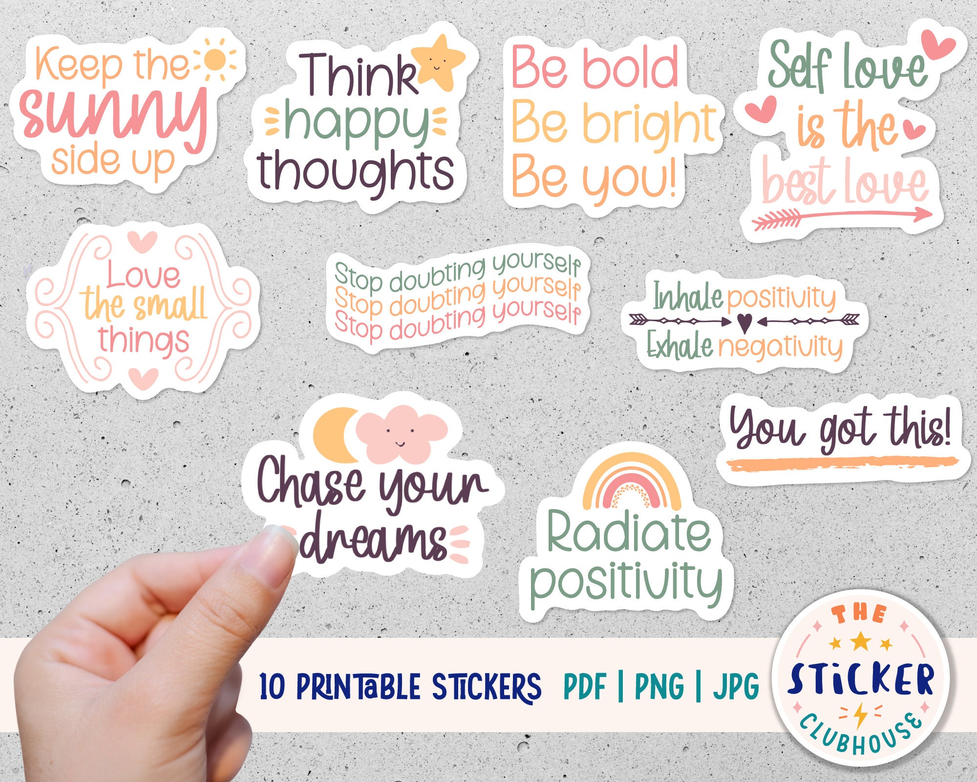Inspirational Sticker Bundle Motivation Stickers - Etsy