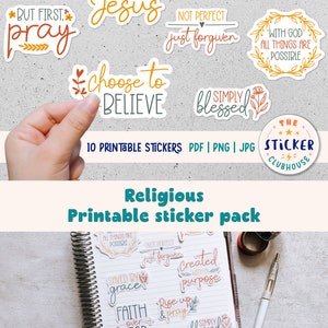 Religious Stickers | Religious Sticker Bundle | Bible Stickers ...