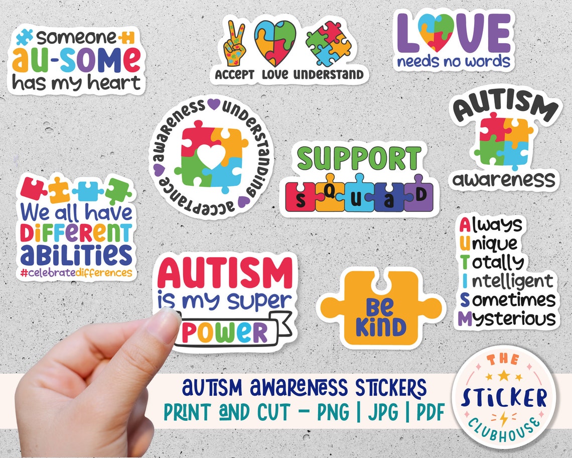 Autism Awareness Stickers, Autism Sticker Bundle, Neurodivergent ...