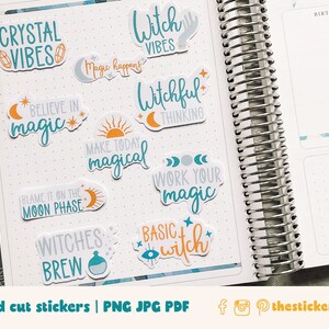 Witchcraft Stickers | Printable Stickers | Print and Cut Stickers Witch ...