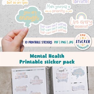 Printable Stickers Mental Health | Motivation Stickers | Planner ...