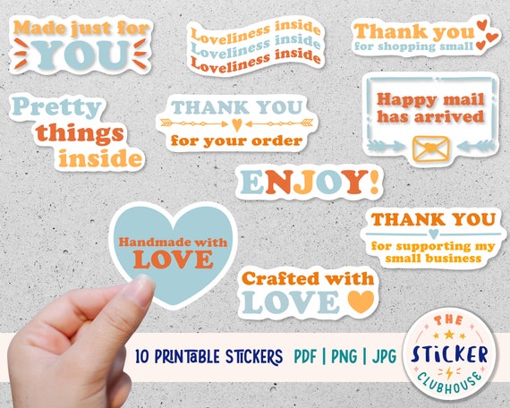 Small Business Stickers Printable Stickers Print and Cut | Etsy