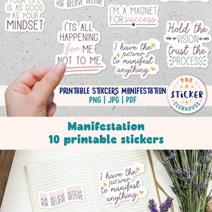 Printable Manifestation Sticker Bundle | Manifestation Stickers | Law ...