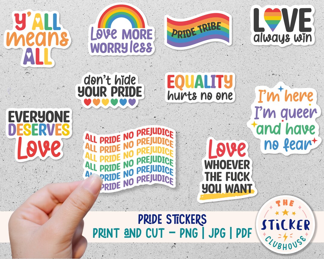 LGBTQ Sticker Bundle | Printable Gay Pride Stickers | Queer Stickers ...