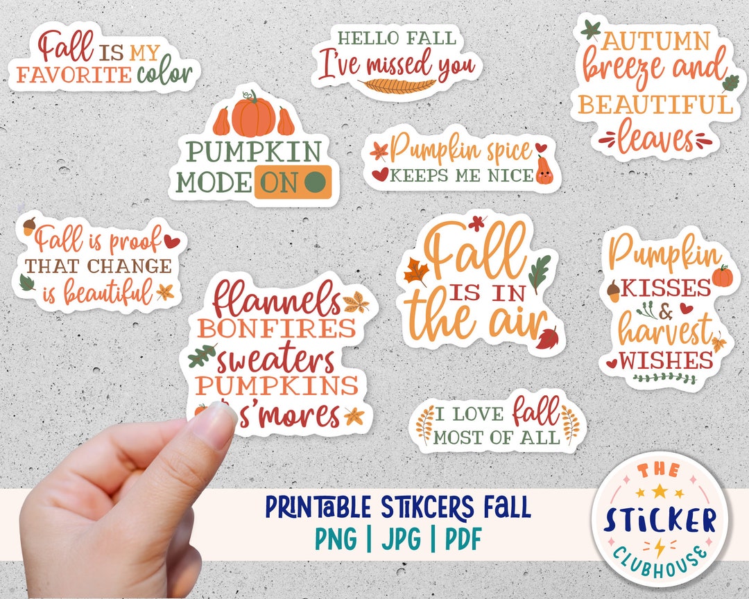 Printable Fall Sticker Bundle | Autumn Stickers | Fall Planner Stickers ...