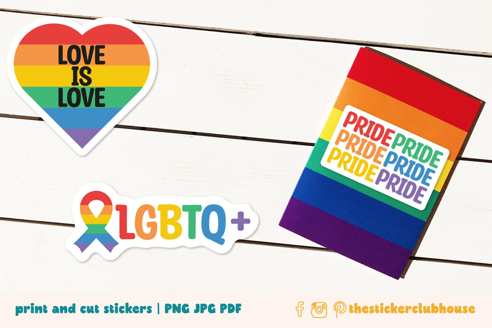 Printable Pride Stickers LGBTQ Sticker Bundle Queer Stickers Rainbow ...