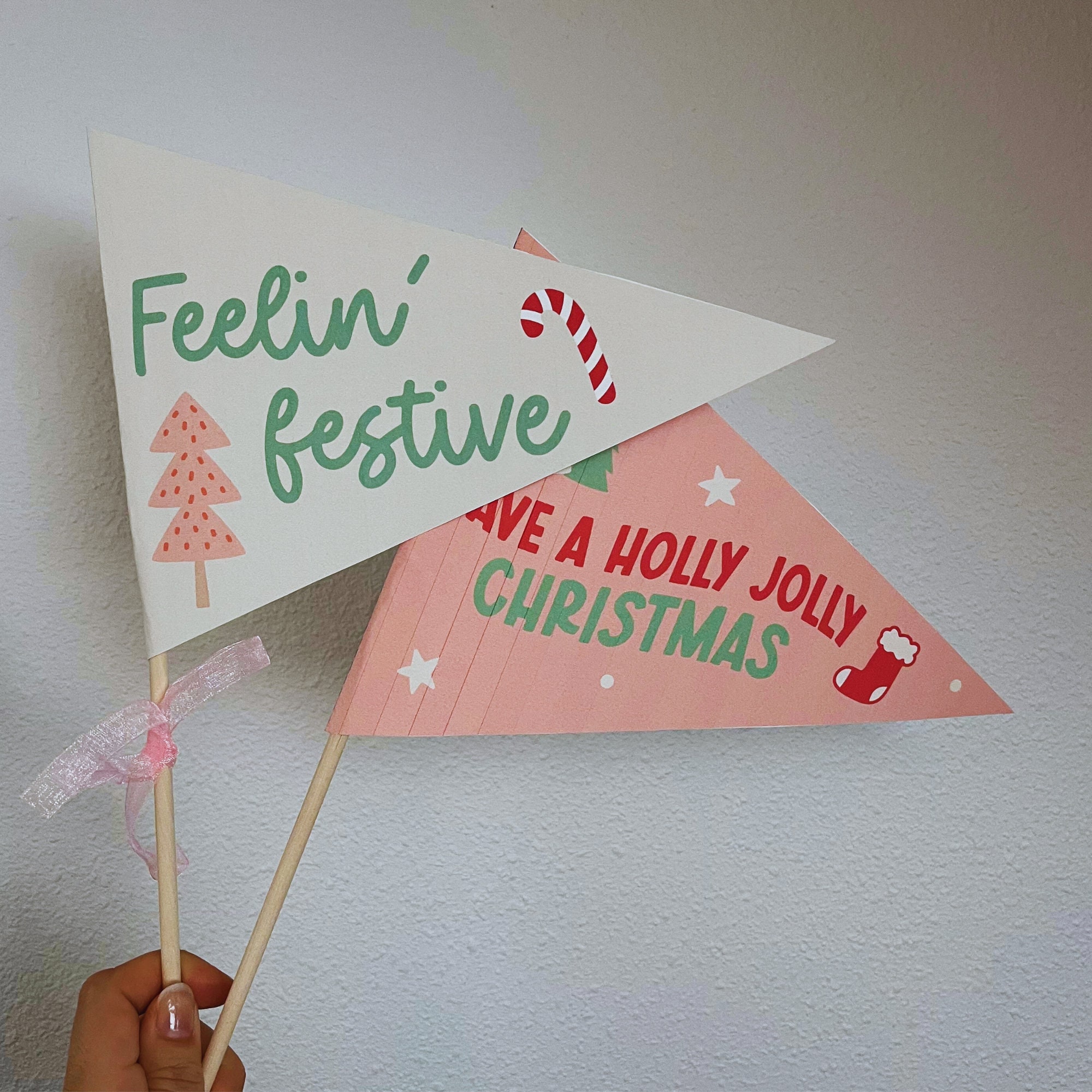 Printable Christmas Pennants Flag Bundle, Holiday Flags Printable ...