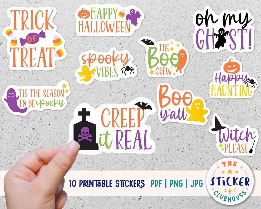 Halloween Stickers Bundle | Printable Halloween Stickers | Planner ...