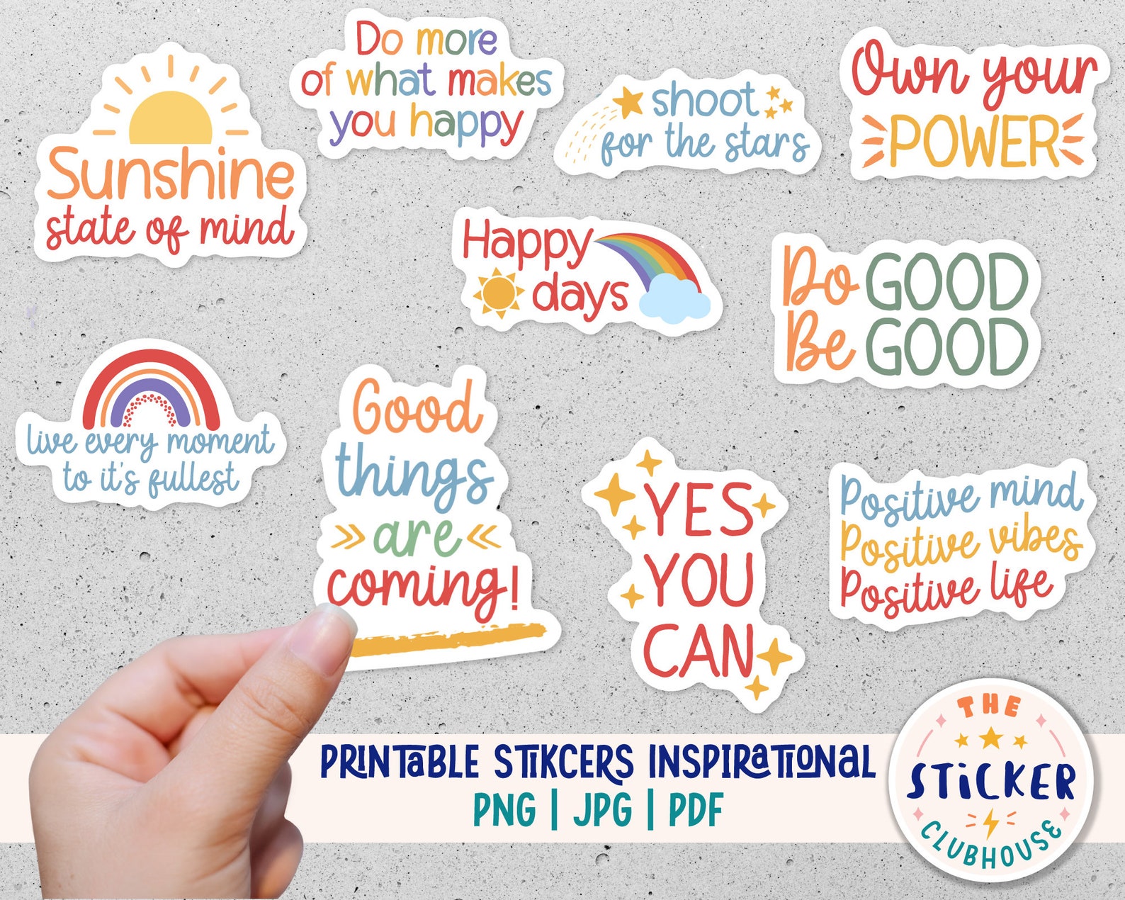 Printable Inspirational Sticker Bundle | Printable Motivational Quotes ...