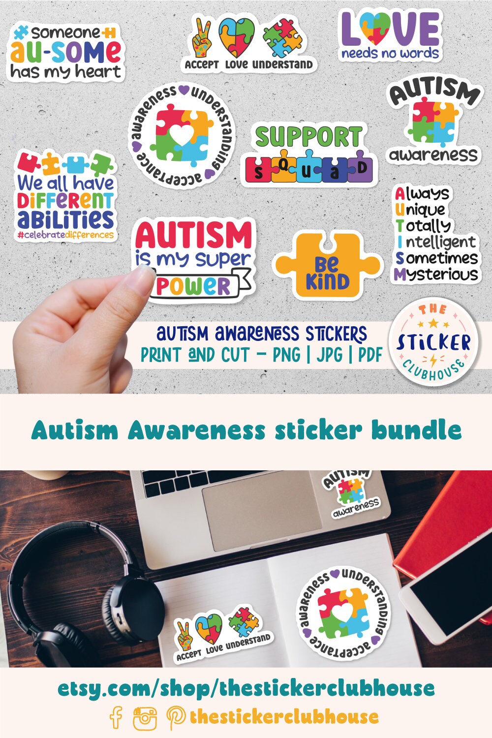 Autism Awareness Stickers, Autism Sticker Bundle, Neurodivergent ...