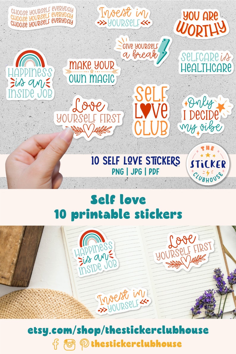 Inspirational Sticker Bundle | Self Love Sticker Bundle | Positivity ...