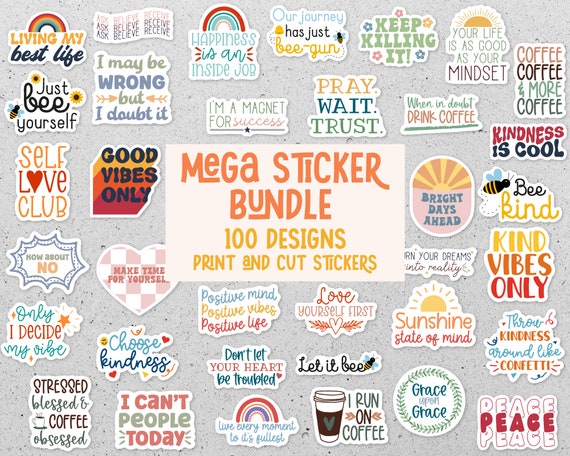 Sticker Mega Bundle Printable Sticker Bundle Mega Sticker - Etsy