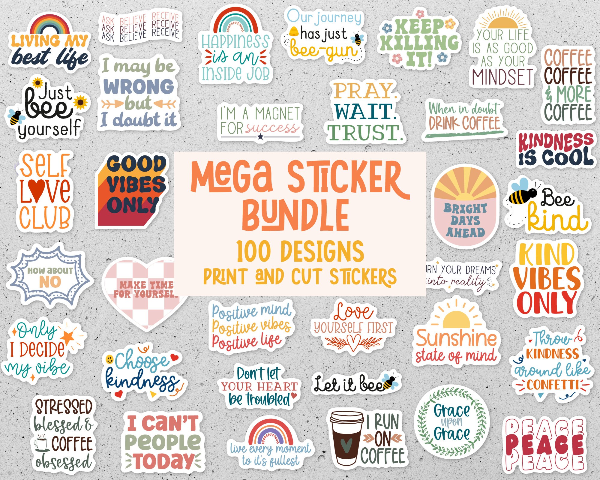 Sticker Mega Bundle | Printable Sticker Bundle | Mega Sticker Pack ...