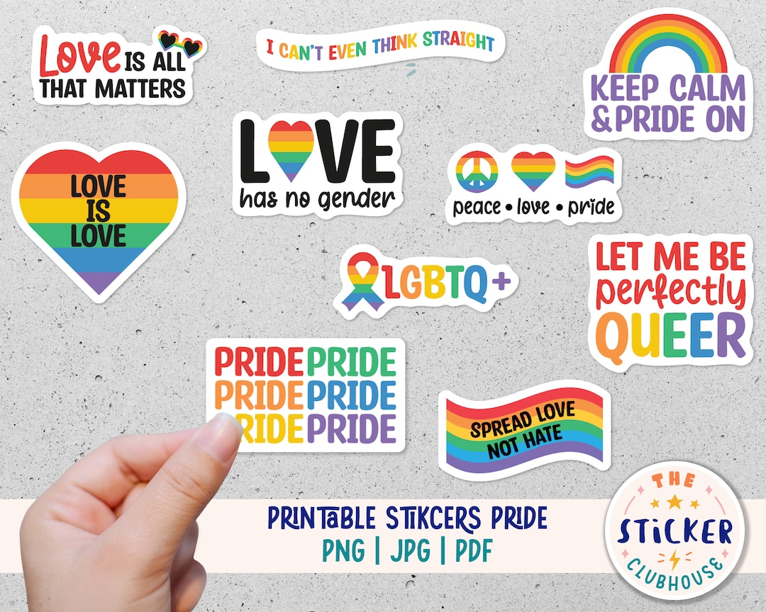 Printable Pride Stickers | LGBTQ Sticker Bundle | Queer Stickers ...