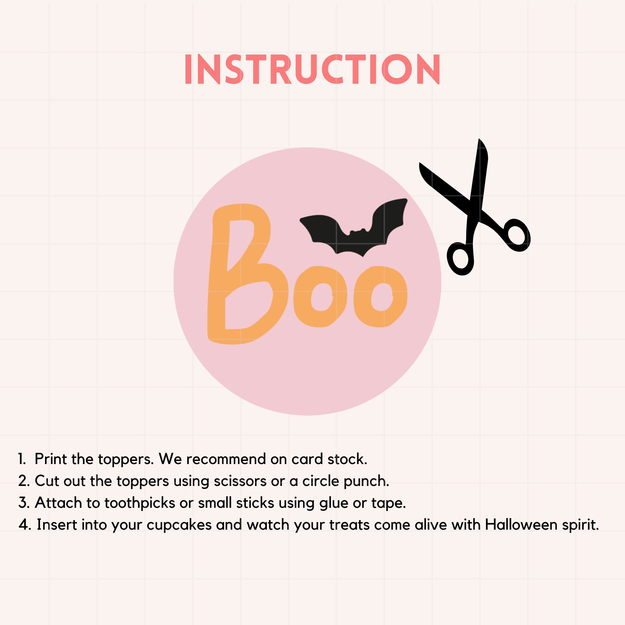 Printable Halloween Cupcake Toppers, Cupcake Toppers Kids School Party ...