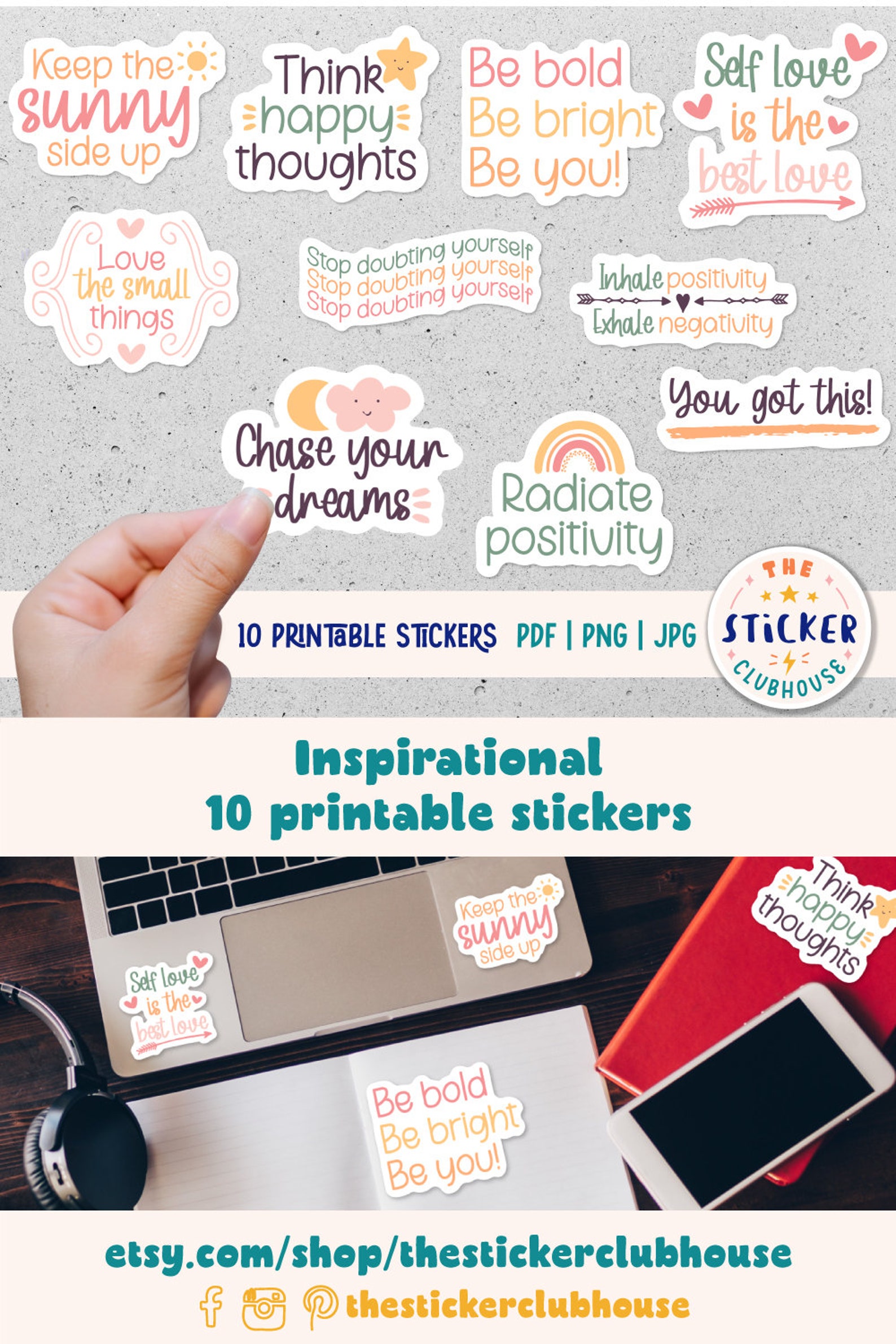 Inspirational Sticker Bundle Motivation Stickers - Etsy