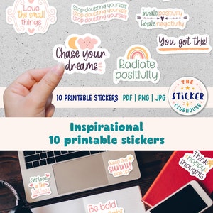 Inspirational Sticker Bundle Motivation Stickers Positivity Stickers ...