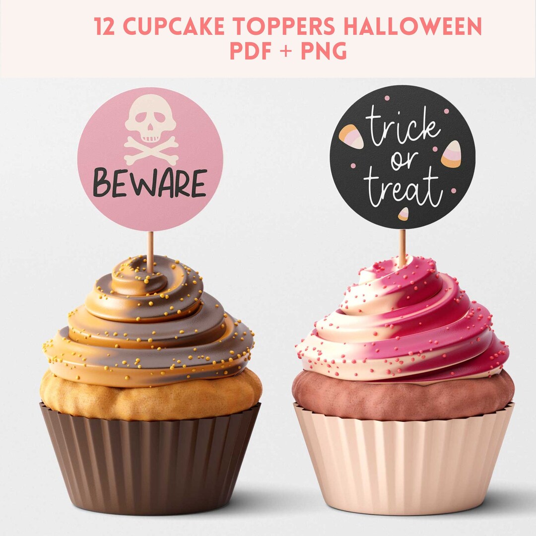 Printable Halloween Cupcake Toppers, Cupcake Toppers Kids School Party ...