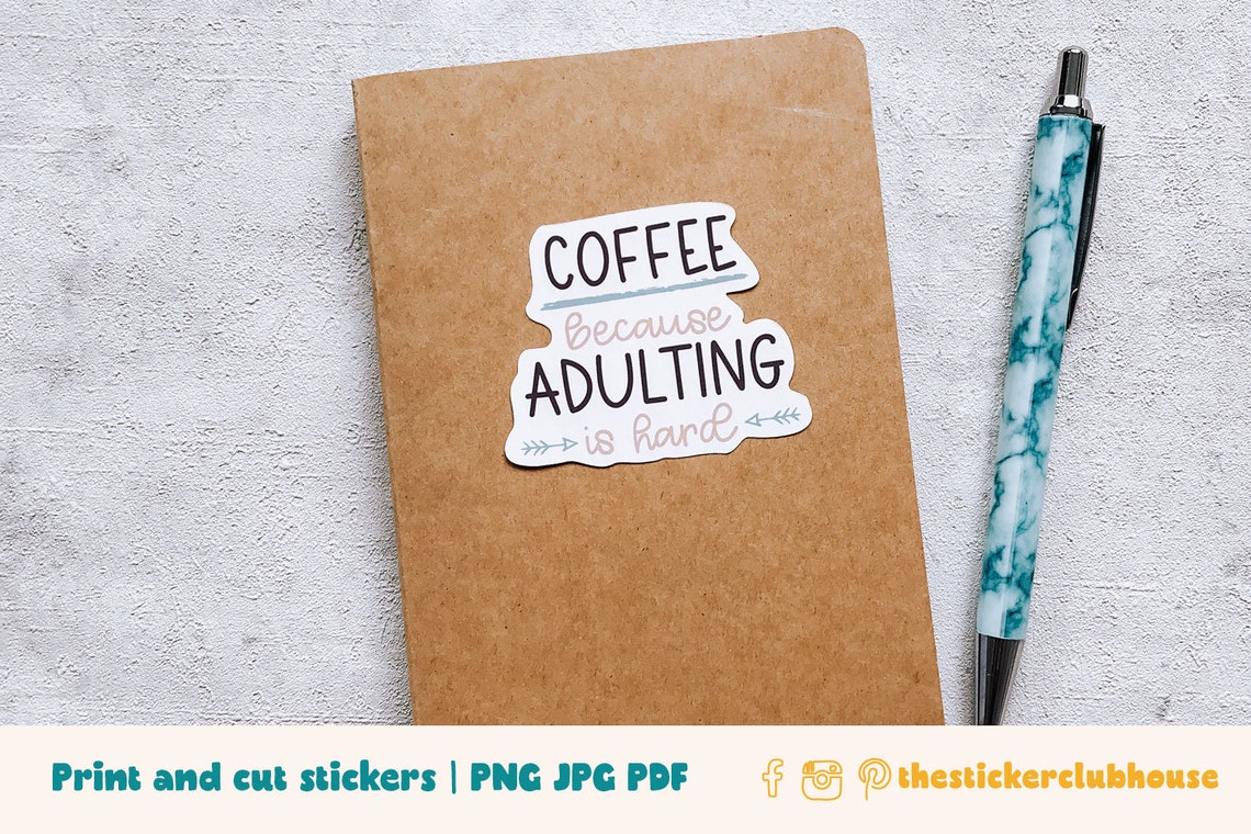 Coffee Stickers Printable Stickers Coffee Sticker Bundle - Etsy