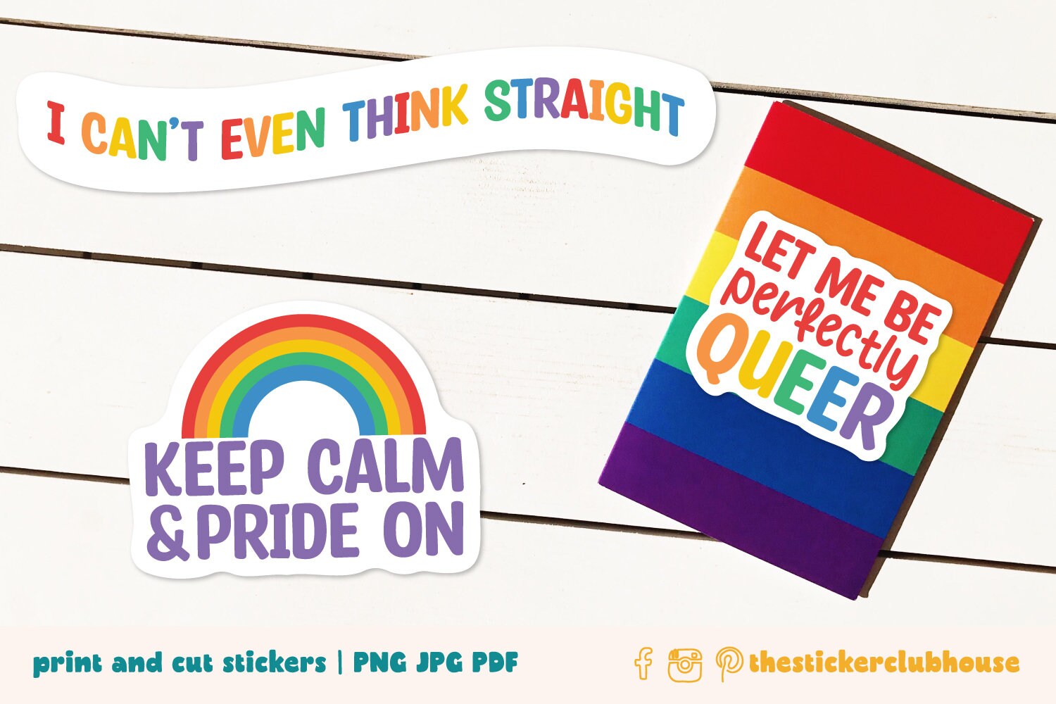 Printable Pride Stickers LGBTQ Sticker Bundle Queer Stickers Rainbow ...