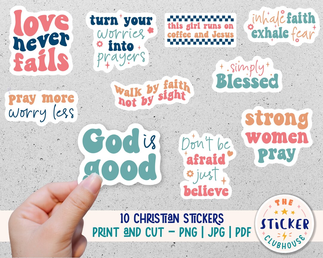 Christian Printable Stickers | Christian Planner Stickers | Faith ...