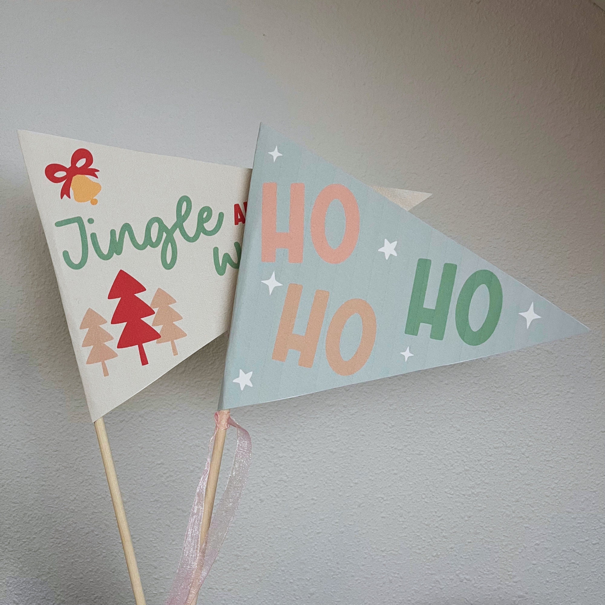 Printable Christmas Pennants Flag Bundle, Holiday Flags Printable ...