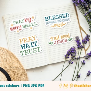 Printable Religious Stickers | Religious Sticker Bundle | Bible ...