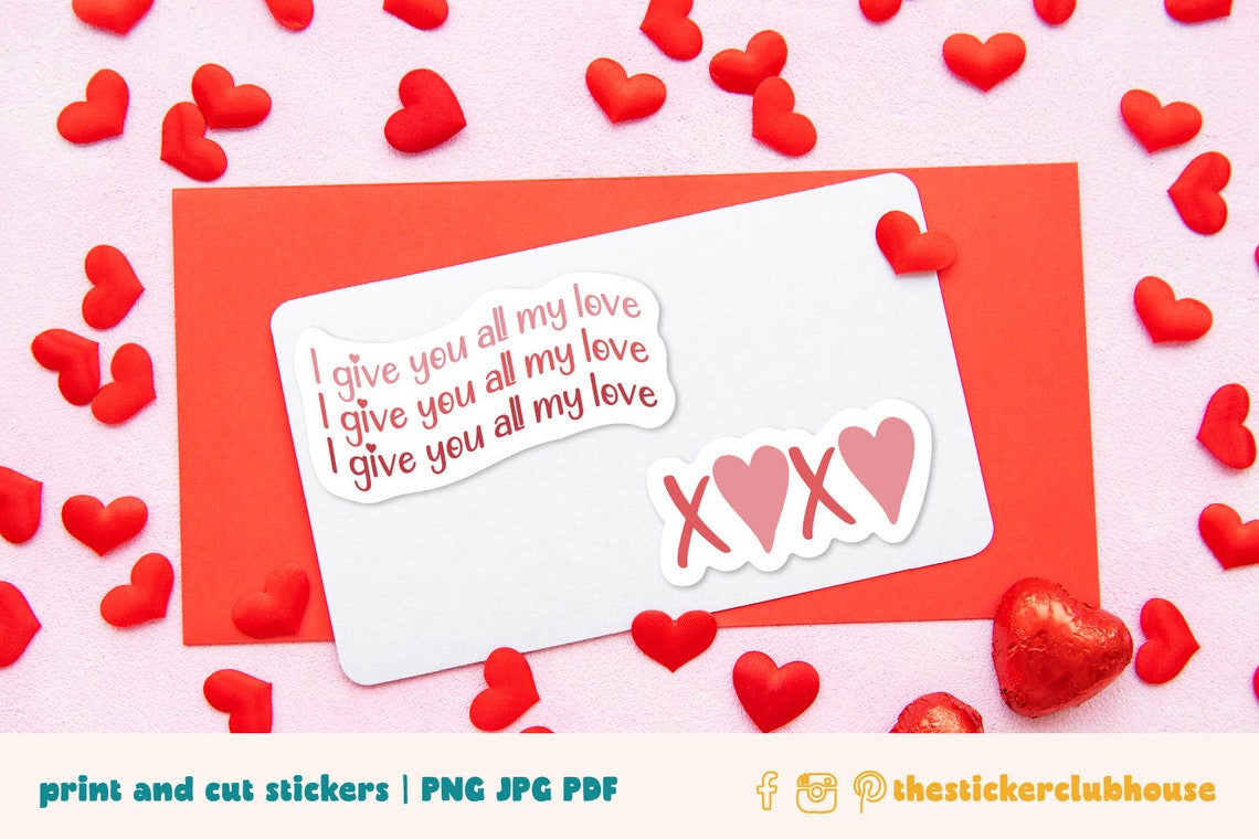 Printable Valentine's Day Stickers Valentines Stickers - Etsy
