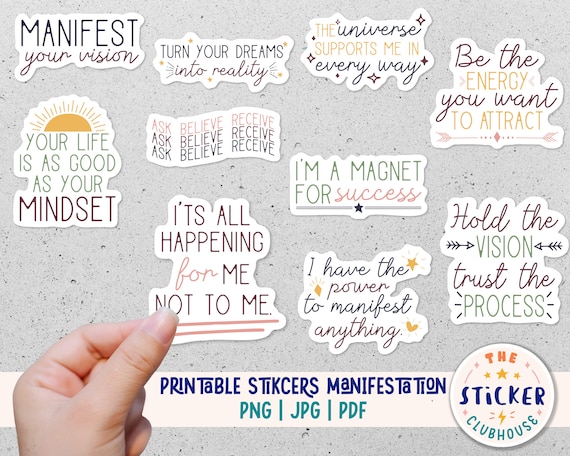 Printable Manifestation Sticker Bundle Manifestation | Etsy