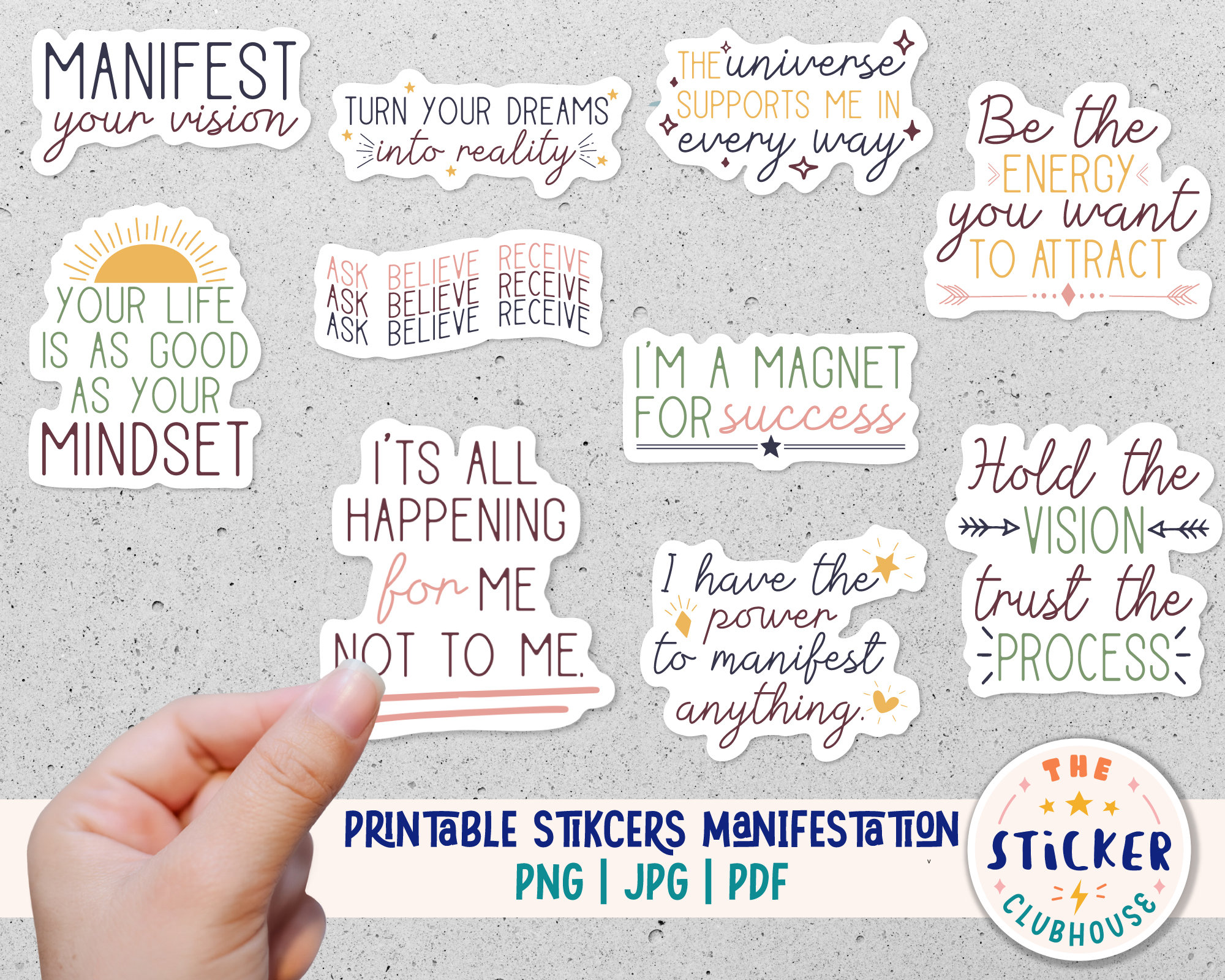 Printable Manifestation Sticker Bundle | Manifestation Stickers | Law ...