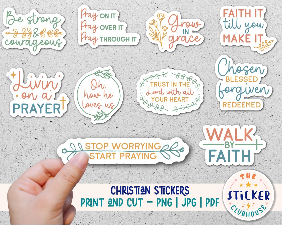 Inspirational Christian Sticker Set | Bible Journal Accessories ...