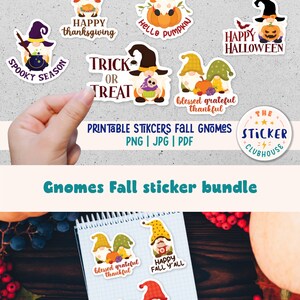 Printable Fall Gnomes Sticker Bundle | Halloween Gnomes Stickers ...