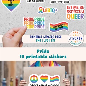 Printable Pride Stickers | LGBTQ Sticker Bundle | Queer Stickers ...