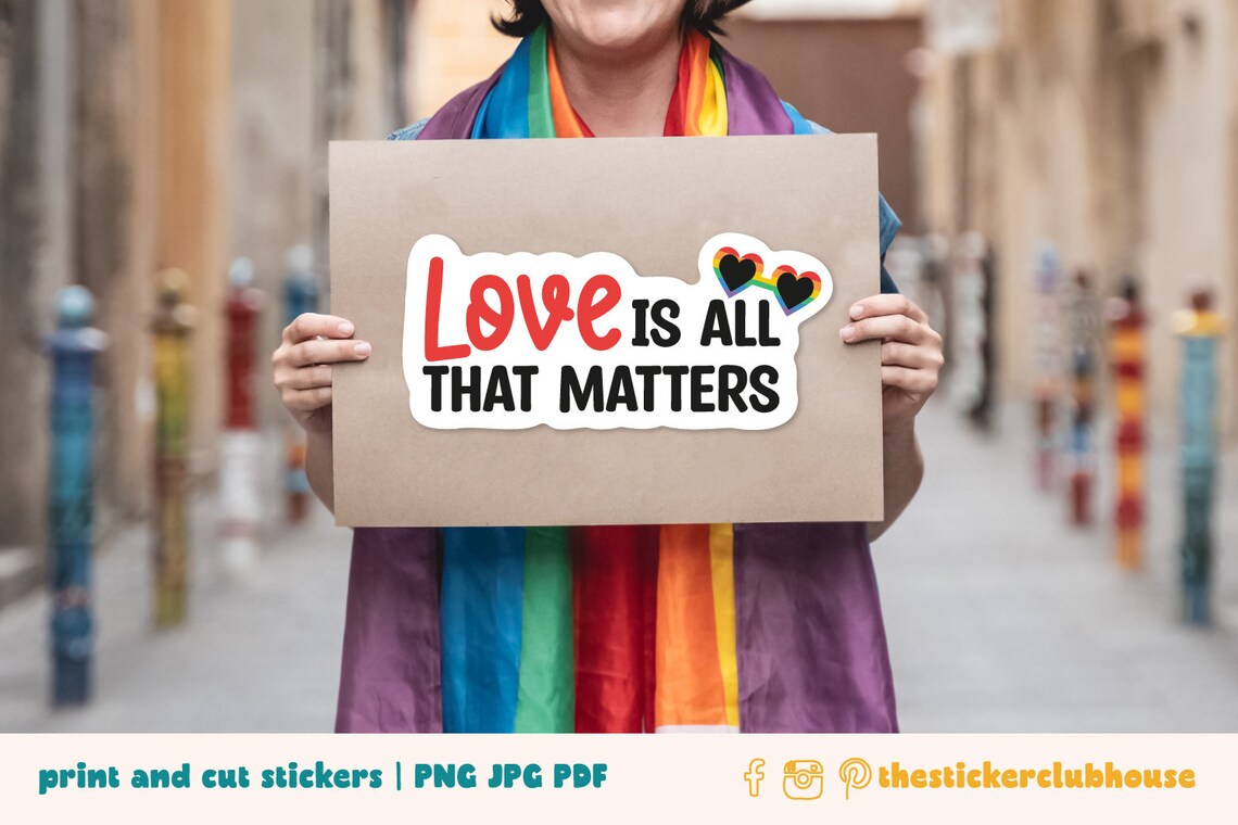 Printable Pride Stickers LGBTQ Sticker Bundle Queer Stickers Rainbow ...