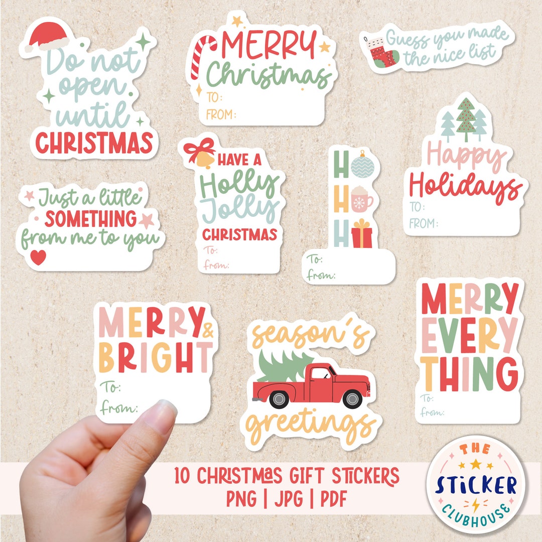 Christmas Gift Sticker Bundle | Christmas Gift Label Sticker ...