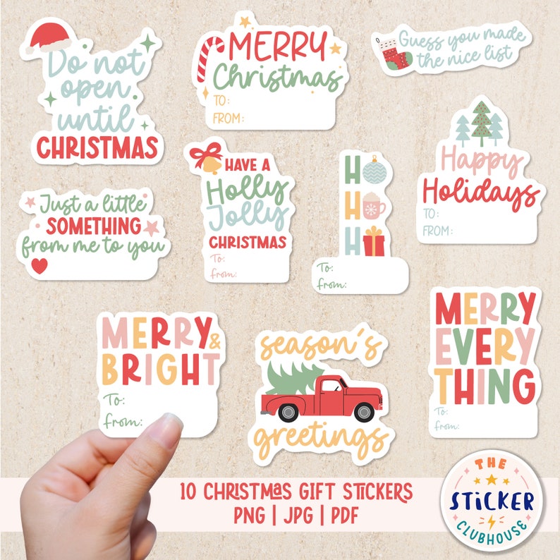 Christmas Gift Sticker Bundle | Christmas Gift Label Sticker ...