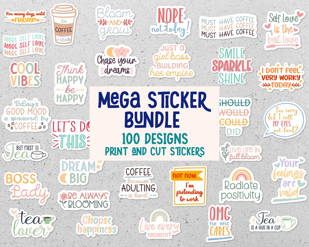 Mega Sticker Bundle | Printable Sticker Bundle | Mega Sticker Pack ...
