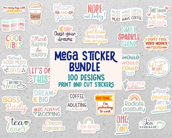 Mega Sticker Bundle Printable Sticker Bundle Mega Sticker - Etsy