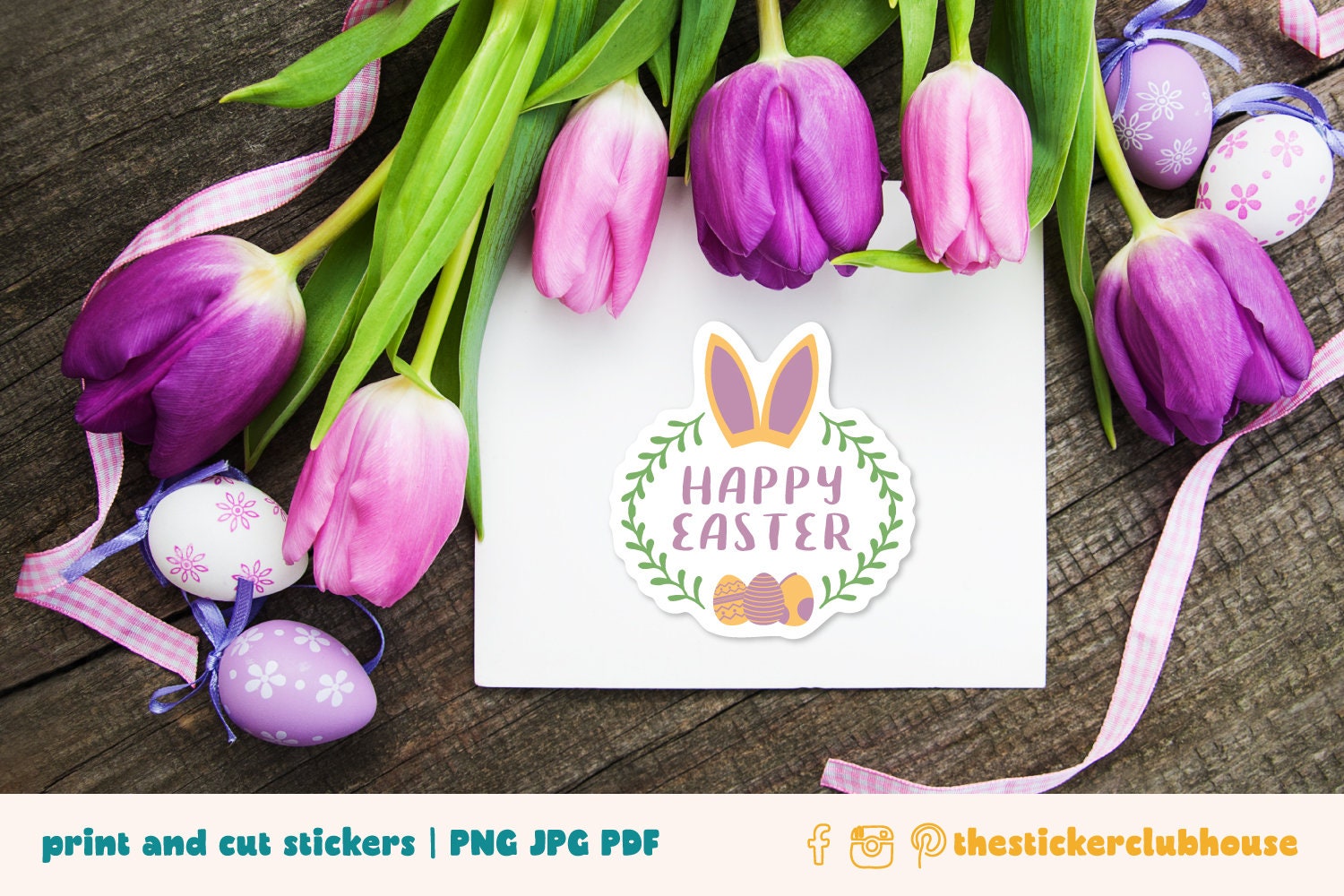 Printable Easter Stickers Easter Sticker Bundle Print and Cut Happy ...