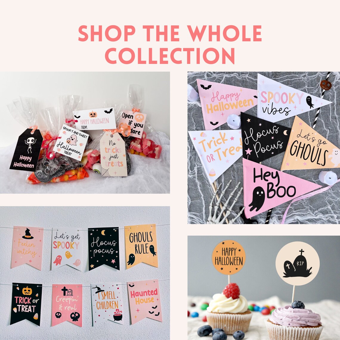 Printable Halloween Pennants Flags, Halloween Party Bundle, Trick or ...