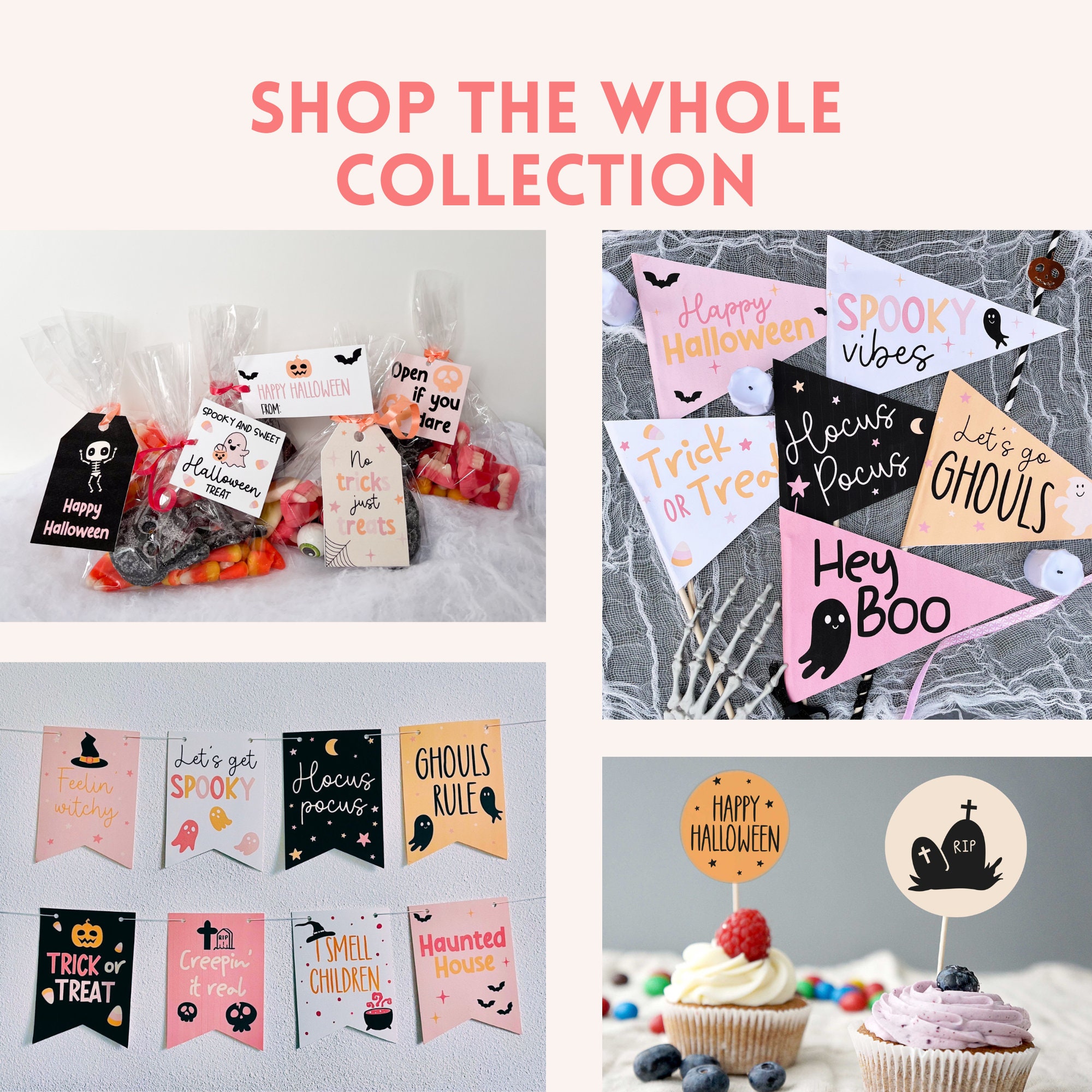 Printable Halloween Pennants Flags, Halloween Party Bundle, Trick or ...