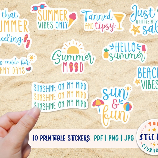 Summer Stickers - Etsy