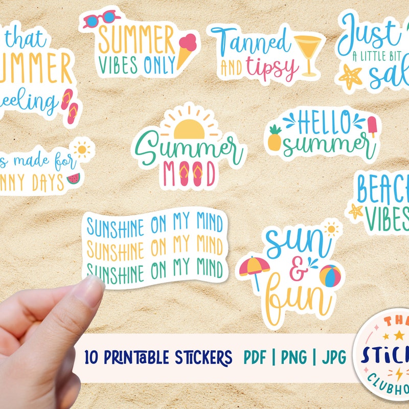 Summer Stickers - Etsy