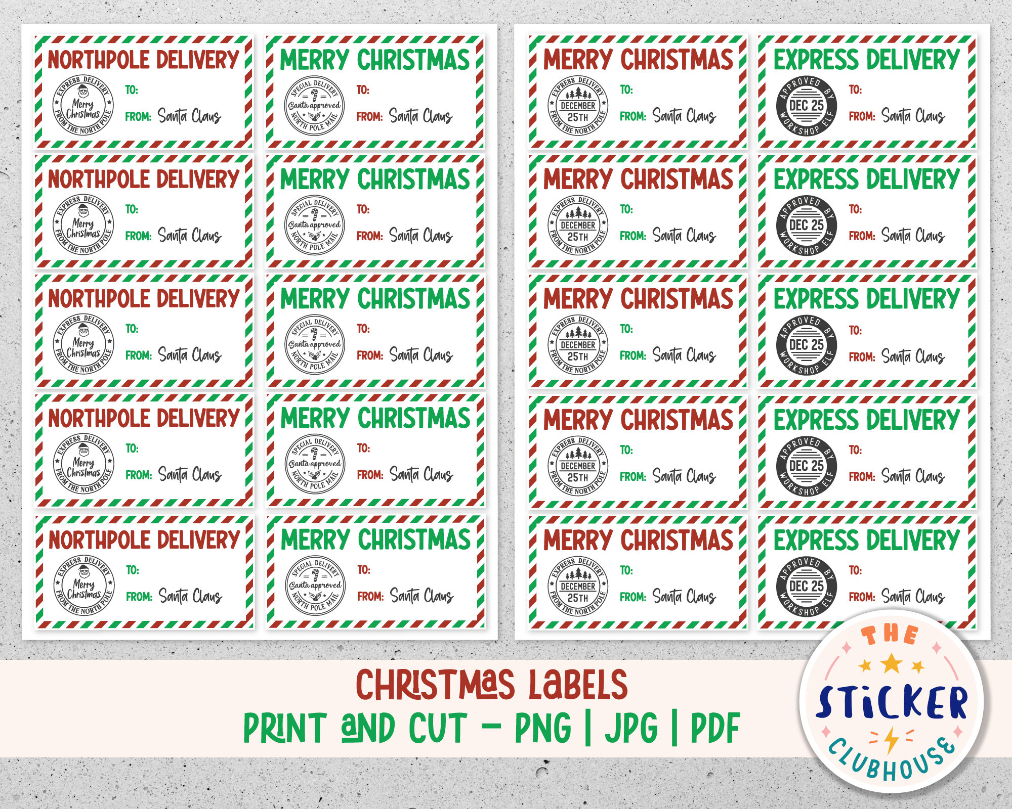 Printable Christmas Gift Labels | Christmas Mailing Labels | Christmas ...