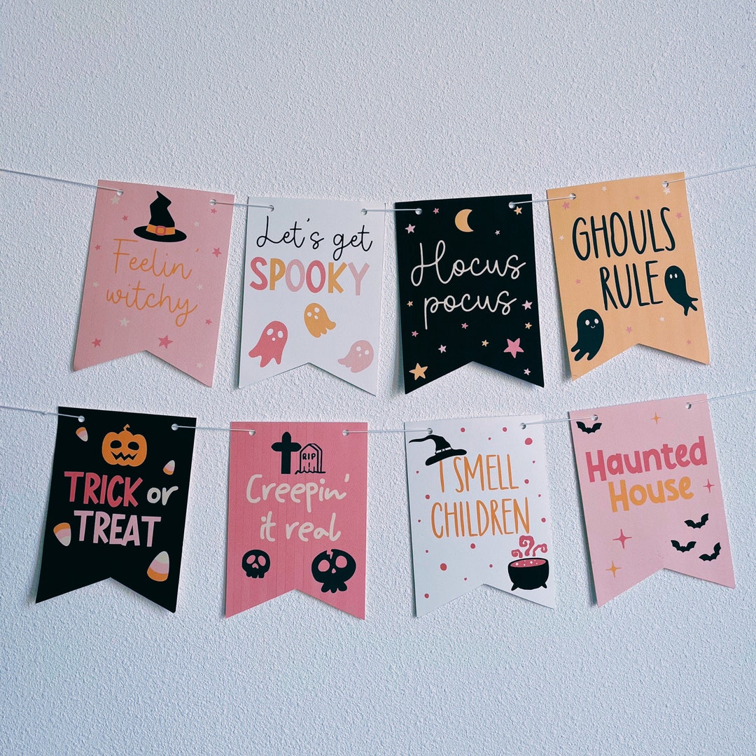 Printable Halloween Bunting Banner, Halloween Pennant, Bulletin Board ...
